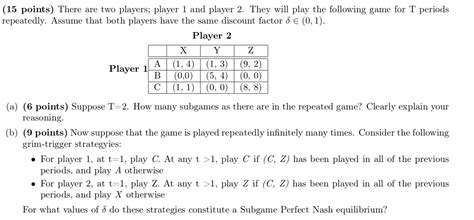 solved 15 points there are two players player 1 and