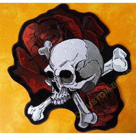 Patch Cusson Skull And Roses Moto Custom Biker
