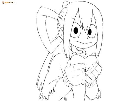 Dibujos de Tsuyu Asui para colorear Páginas para Imprimir