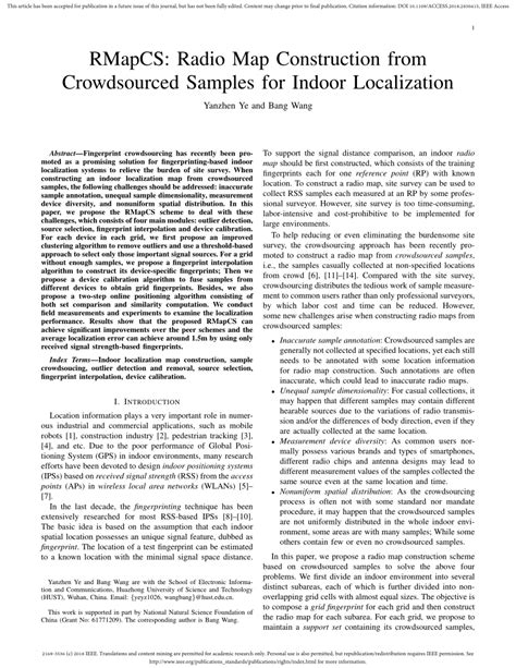 pdf rmapcs radio map construction from crowdsourced samples for indoor localization