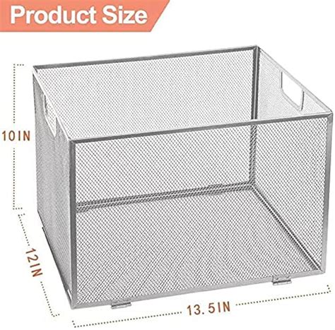 Modern Black Metal Mesh File Box Foldable Storage Crate Home Office