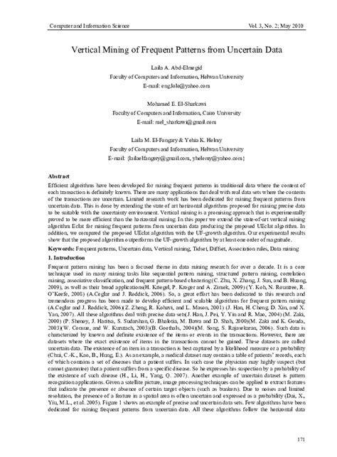 pdf vertical mining of frequent patterns from uncertain data laila abdel latif