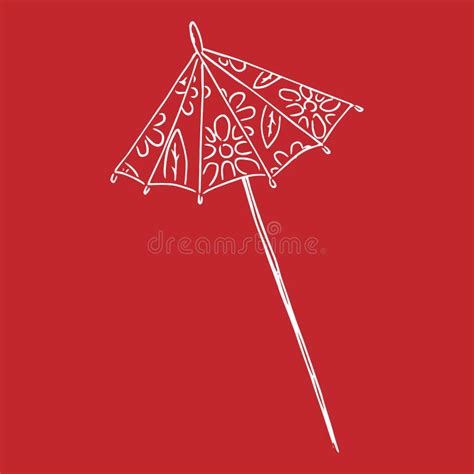 Cocktail Umbrella Vector Illustration Of A Decorative Umbrella For
