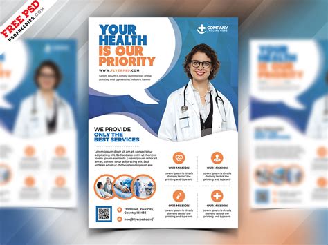Hospital And Health Care Flyer PSD PSDFreebies