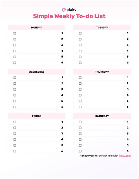 Printable To Do List Checklist Templates Excel Word Pdf