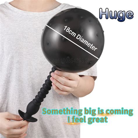 18cm Super Huge Inflatable Anal Plug Anus Expander Buttplug Dildo Fist Strap Pull Bead Sex Toys