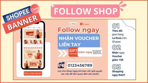 Hướng dẫn Cách Thiết kế Banner Follow Shop trang trí Gian hàng Shopee
