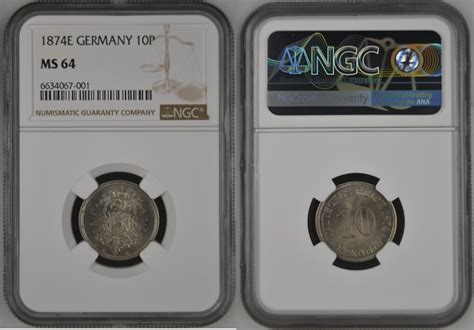 Kaiserreich 10 Pfennig 1874 E Kursmünze Klein Adler Stgl winz