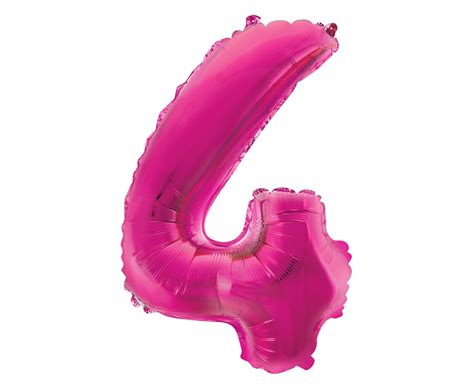 Balon foliowy cyfra 4 różowy 35 cm GoDan Przyjęcia i okazje w
