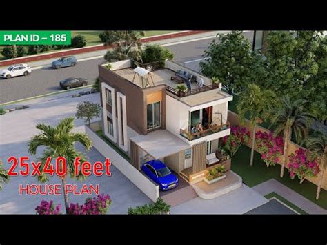 Stunning 25x40 House Plan With Car Parking 110 Gaj 1000 Sqft 3D