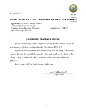 Fillable Online Docs Cpuc Ca 1 ALJ PD1 Fzs Application Of Pacific