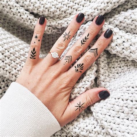Dainty Finger Tattoo Set Girly Finger Tattoos Knuckle Temporary