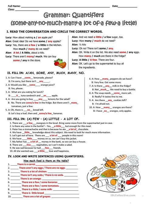 quantifiers worksheet english grammar practice