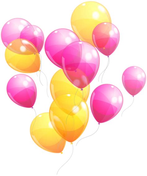 Balões Conjunto de Balões Amarelo e Rosa PNG Imagens e Moldes br