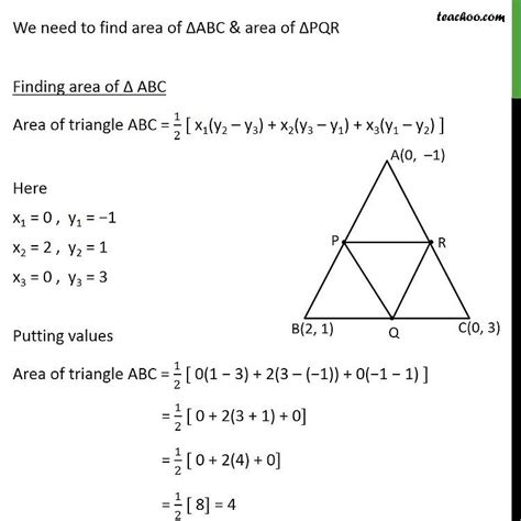 ex 7 3 3 find area of triangle formed by mid points area of trian