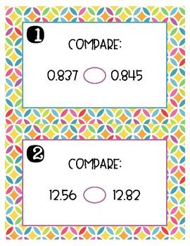 Read Write And Compare Decimals Task Cards By Ava Aycock TPT