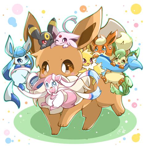 301498 Safe Artistaroma Choco Eevee Eeveelution Espeon Fictional Species Flareon