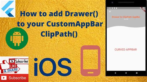 How To Add A Drawer To ClipPath AppBar Flutter Dart YouTube