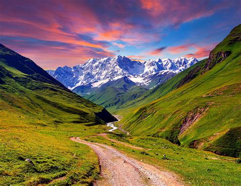 Fondos de Pantalla Fotografía De Paisaje Montañas Carreteras Hierba