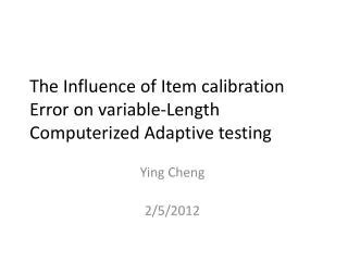 Ppt Item Response Theory And Computerized Adaptive Testing Powerpoint