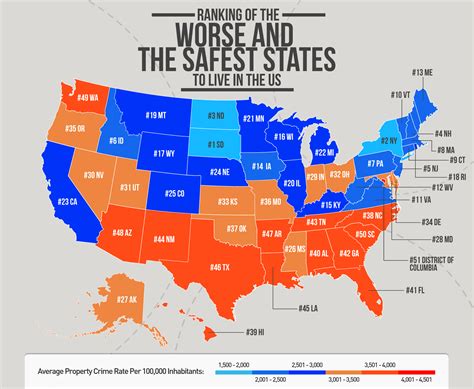 Oc Ranking Of The Worse And Safest States To Live In R