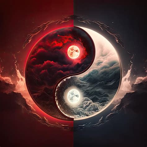 Premium Photo Yin Yang Harmony Symbol Made Of Natural Elements Fire