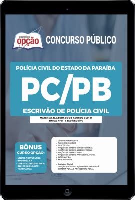 Apostila PC PB PDF Escrivão de Polícia Civil 2021 Download Apostila