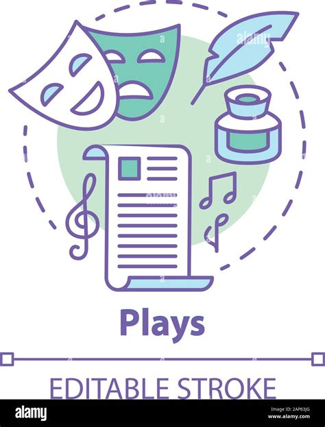 Juega concepto icono Teatro y guión idea línea delgada ilustración