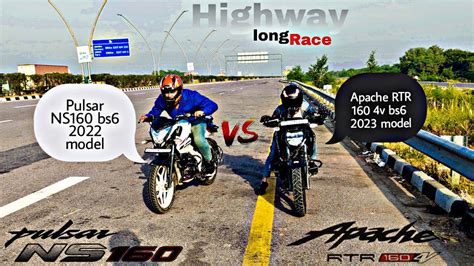 Tvs Apache RTR 160 4v Vs Bajaj Pulsar Ns160 Drag Race Top End Long