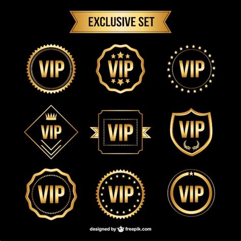Premium Vector Golden Vip Badges