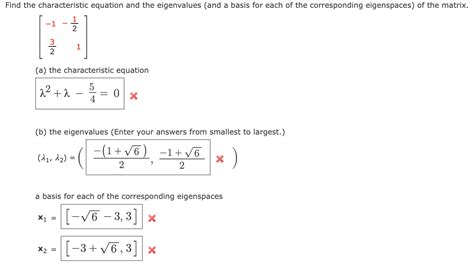 Solved Ind The Characteristic Equation And The Eigenvalues Chegg