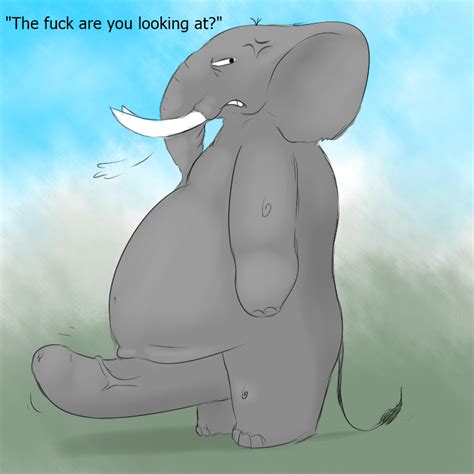 Rule 34 2018 Da~blueguy Dialogue Elephant Looking At Viewer Male Focus Male Only Mammal No