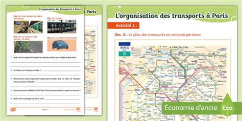 Les transports parisiens fiche d activités teacher made