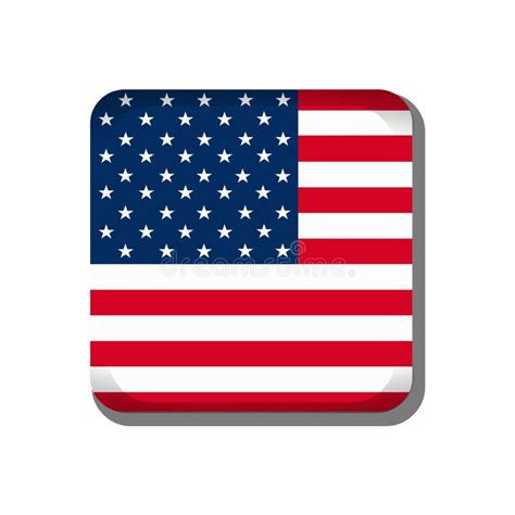 Icono Del Botón De La Bandera De Estados Unidos Aislado En Fondo Blanco