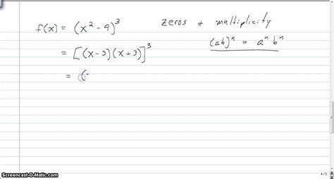 finding the zeros and multiplicity of each zero youtube
