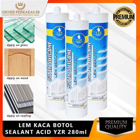 Jual Lem Sealant Sealent Kaca Aquarium Bening Hitam Silicone Silent