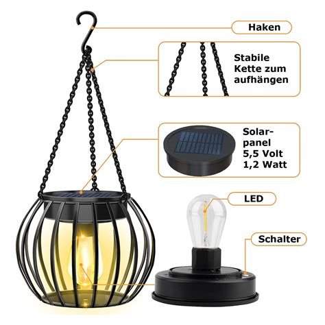 PB Versand GmbH 2x LED Solarlampe 2 Watt sehr hell Kürbis Metall