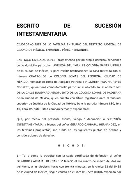 Modelo De Escrito Inicial De Demanda Juicio Ejecutiv Mores Pics