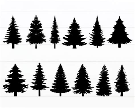 Tannenbaum Svg Bundle Baum Silhouette Svg Tannenbaum Schnittdatei