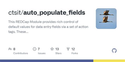 GitHub Ctsit Auto Populate Fields This REDCap Module Provides Rich
