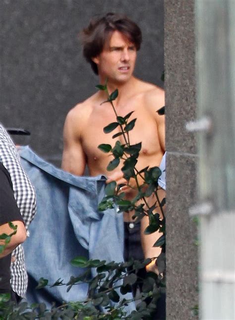 Tom Cruise Shared A Shirtless Moment In LA While Shooting An Ad For