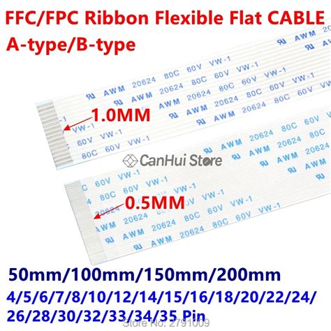 Câble plat Flexible FFC FPC 10 pièces 1 0MM 50 100 150 200MM contact
