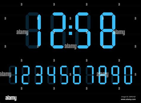 Digital Clock Numbers Set Electronic Figures Digital Calculator