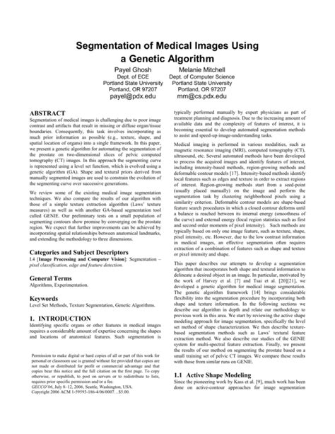 medical image segmentation with genetic algorithms vrogue