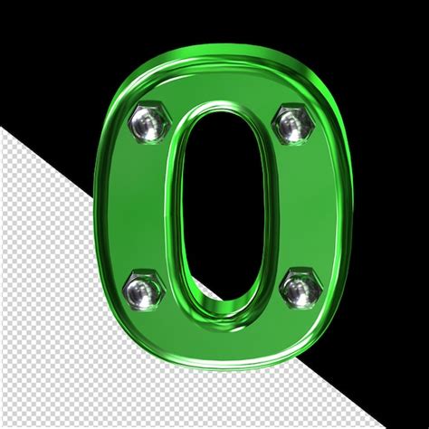 Símbolo verde parafusos número 0 PSD Premium