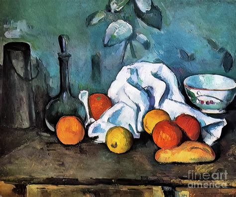 Still Life With Milk Can Carafe And Coffee Bowl By Paul Cezanne