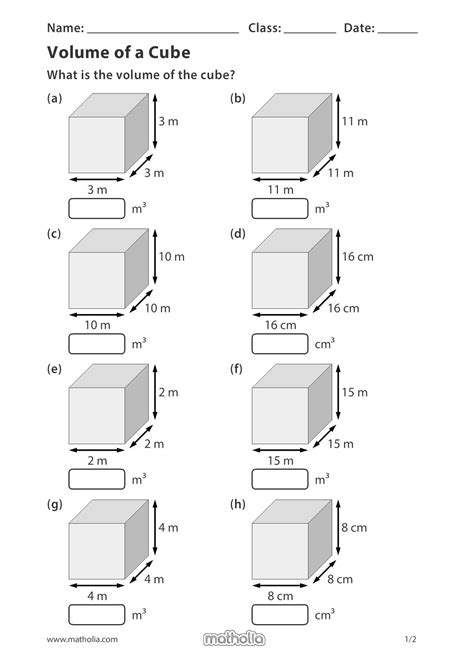 Surface Area Of A Cube Worksheets