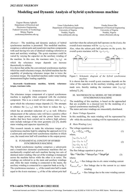 pdf modeling and dynamic analysis of hybrid synchronous machine