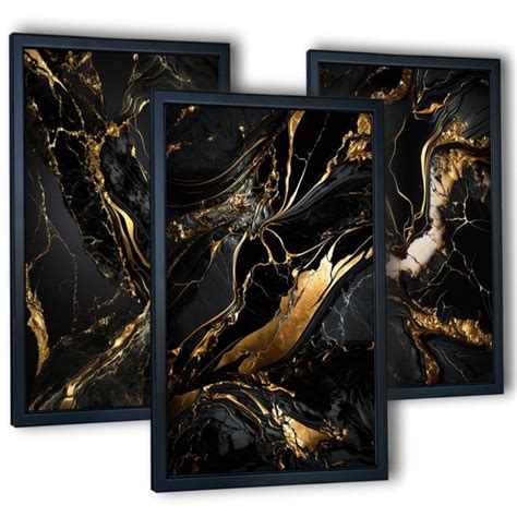 Nowoczesne Obrazy Do Salonu W Ramach Black Marble
