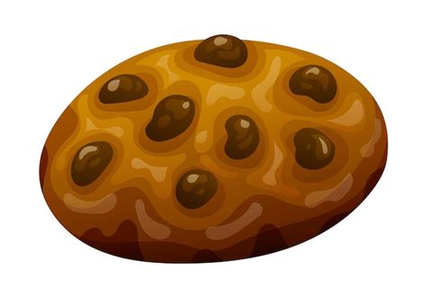 Ilustración de vector de galleta con chispas de chocolate Vector Premium